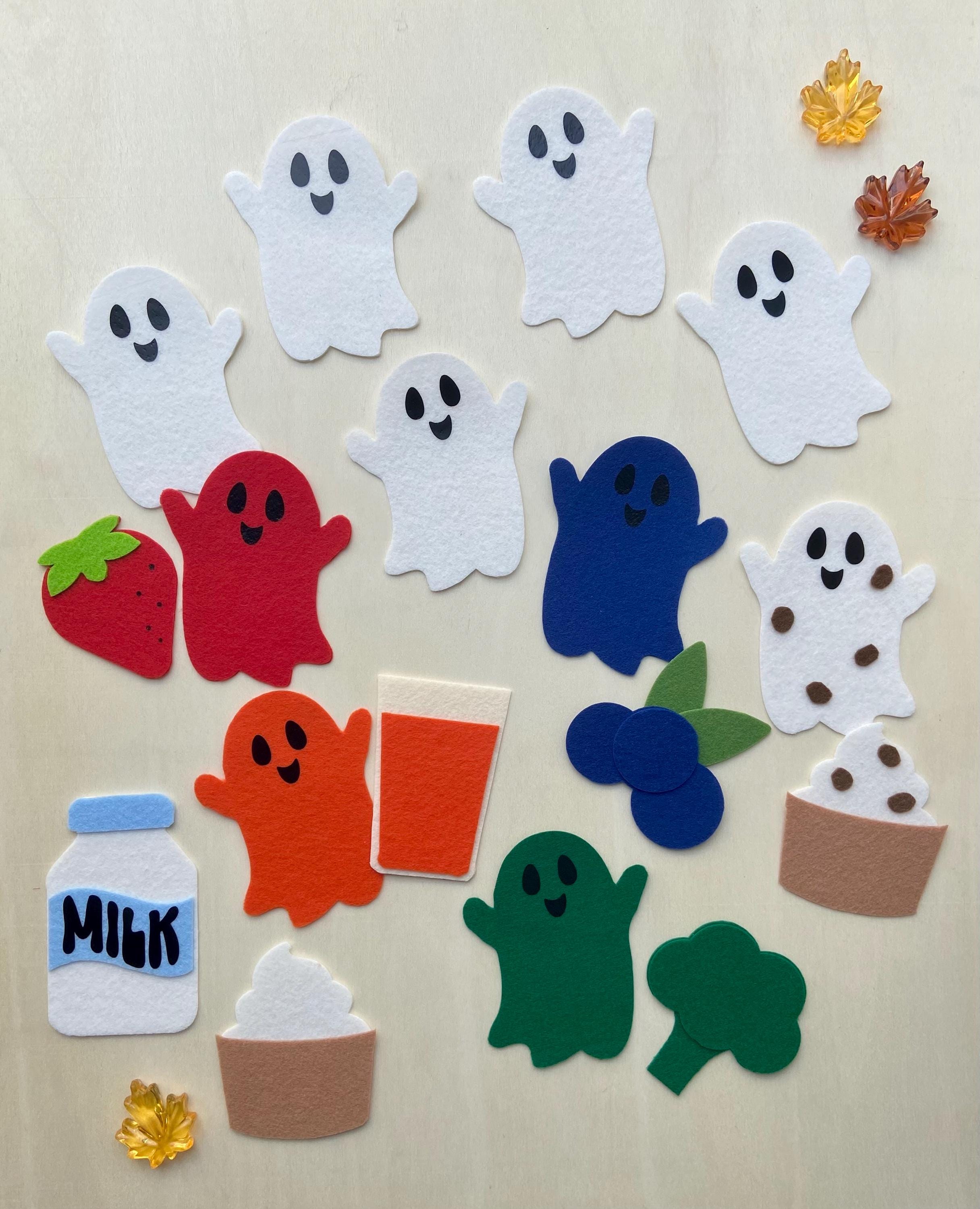 Cholate Chip Ghost Felt Set, Halloween, Halloween Felt Story, Candy ...