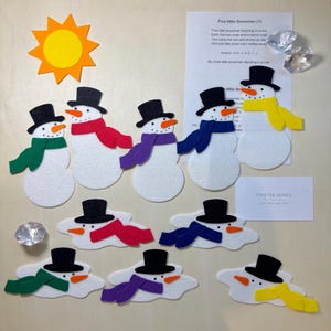 Felt Snowmen Story Set: Winter Rhyme, Five Little Snowmen, Teacher ...