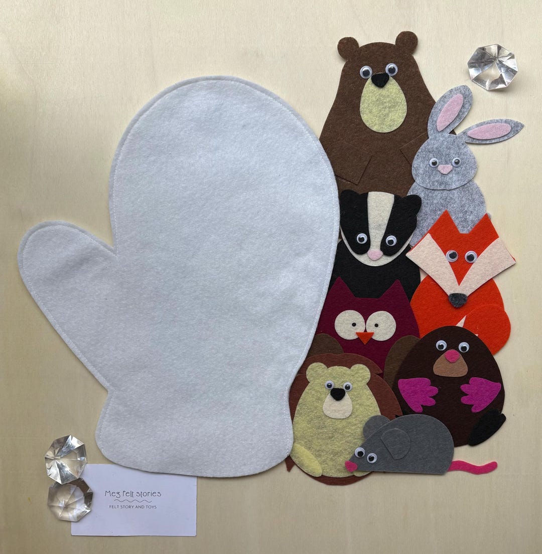 The Mitten Felt Story, Flannel Board Story, Winter,forest Animals ...