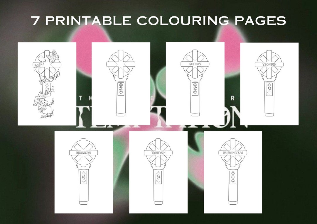 TXT Lightstick Colouring Pages Instant Download KPOP PDF - Etsy