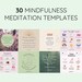 30 Mindfulness Meditation Social Media Editable Templates | Instagram ...