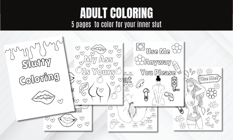 5 Adult Coloring Pages, Slut Coloring, Sex Coloring, Naughty Coloring ...