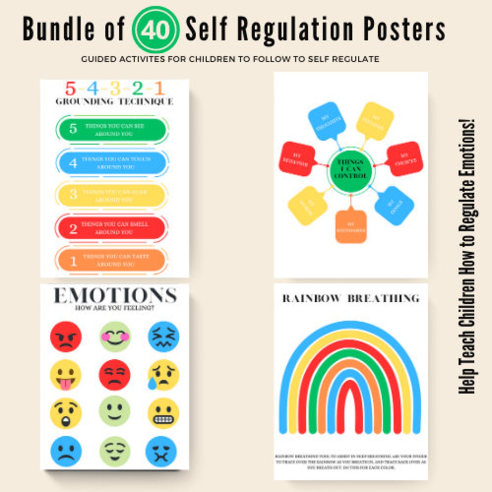 40 Printable Calm Down Corner Posters Sign Kit Calming Decor Print ...