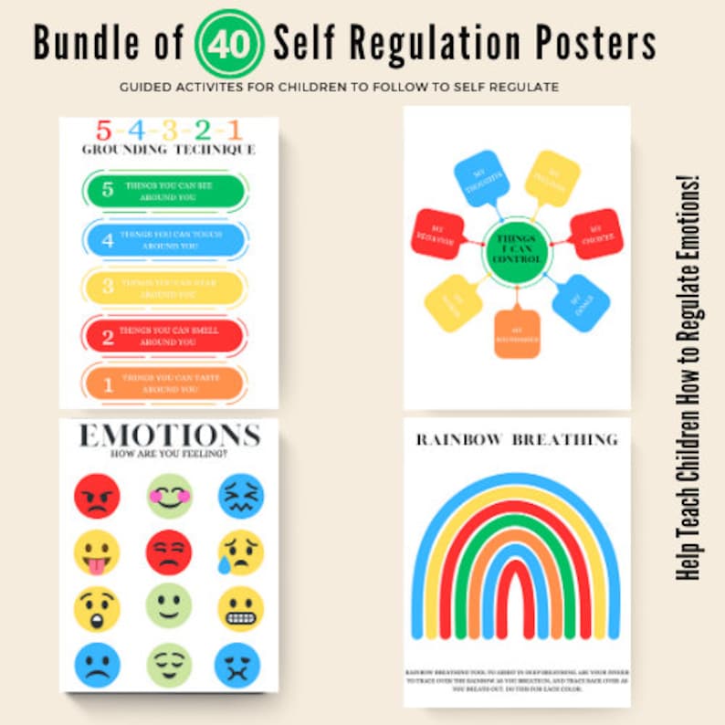 40 Printable Calm Down Corner Posters Sign Kit Calming Decor Print ...