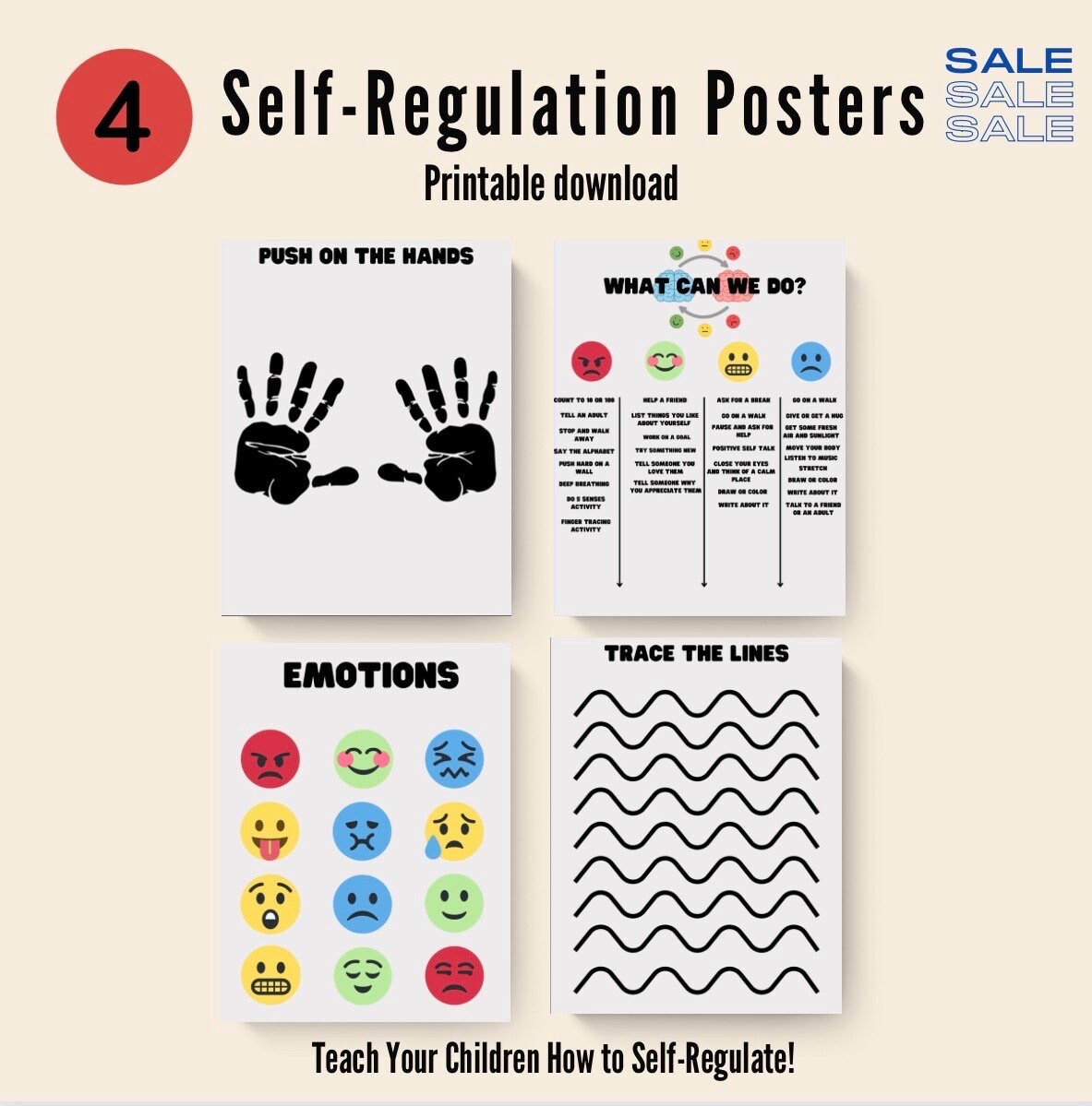 Printable Self Regulation Posters, Behavior Support and Emotional ...
