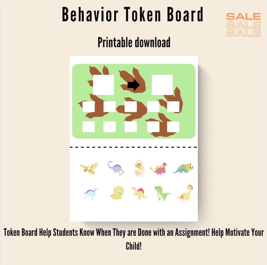 Printable Dinosaur Token Board With Reinforcement Visuals, Have Fun ...