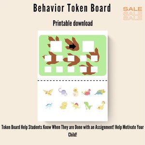 Printable Dinosaur Token Board With Reinforcement Visuals, Have Fun ...