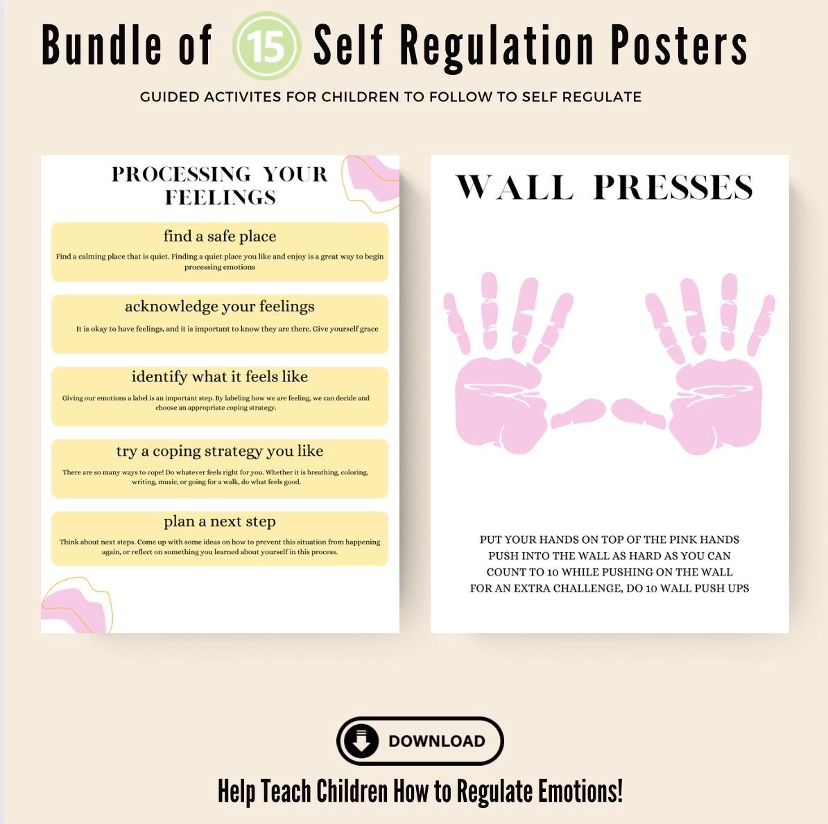 15 Printable Self Regulation Posters, Calming Corner Tools, Emotional ...