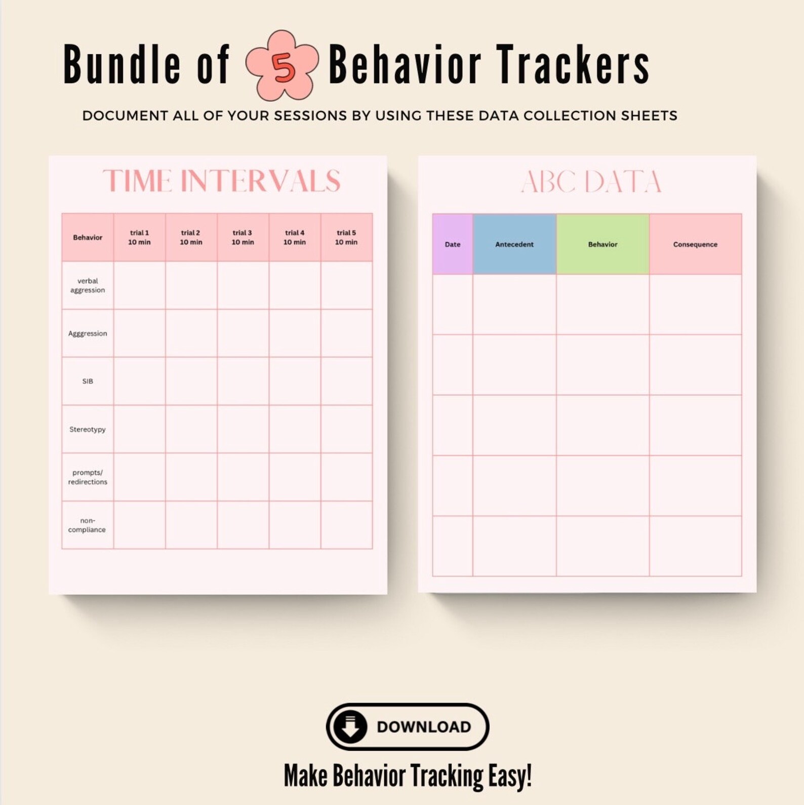 Printable Behavior Tracking for Kids, Bundle Planner, Communication ...