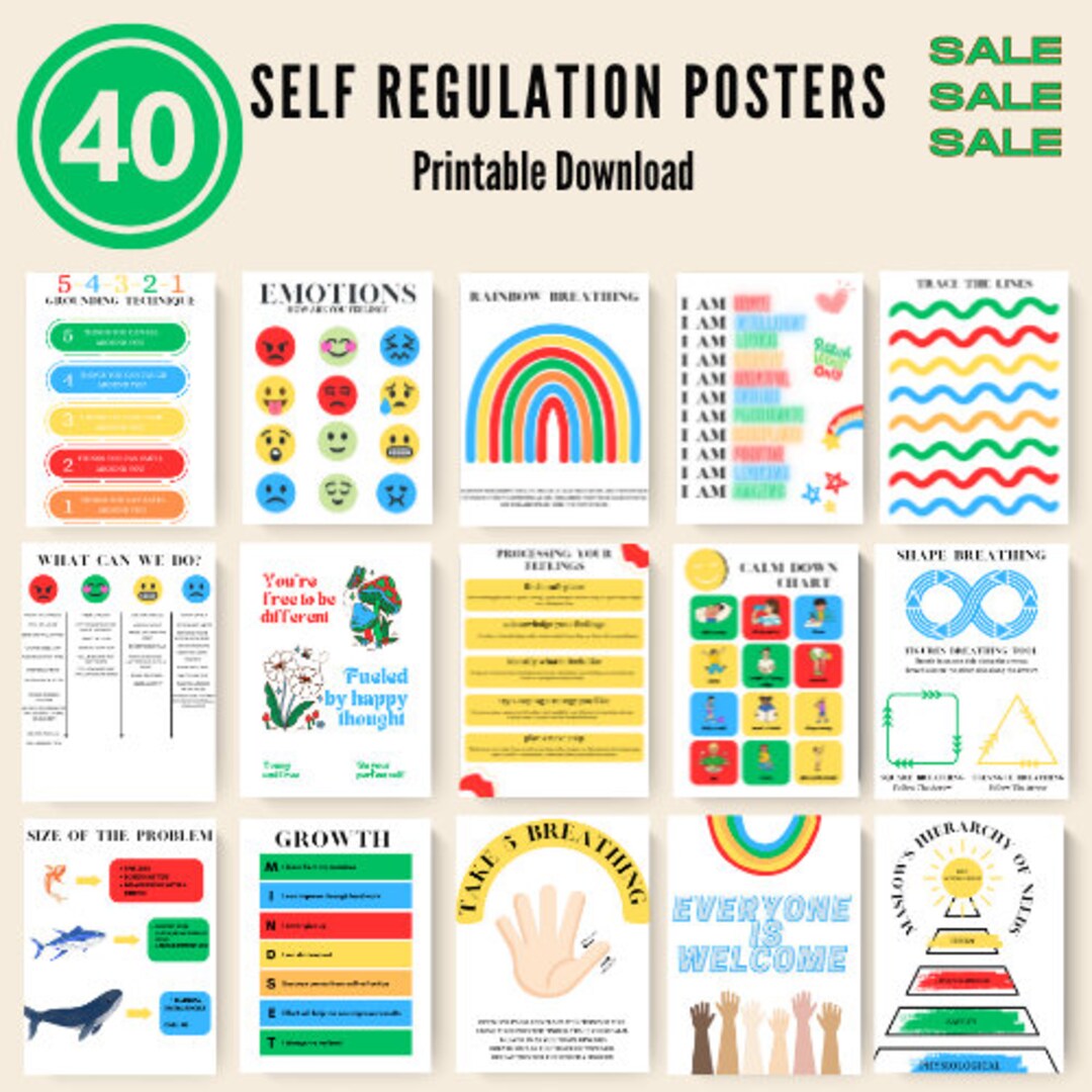 40 Printable Calm Down Corner Posters Sign Kit Calming Decor Print ...