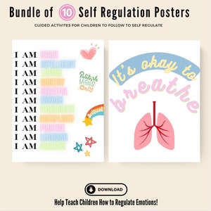 10 Printable Self Regulation Posters, Calming Corner Tools, Emotional ...