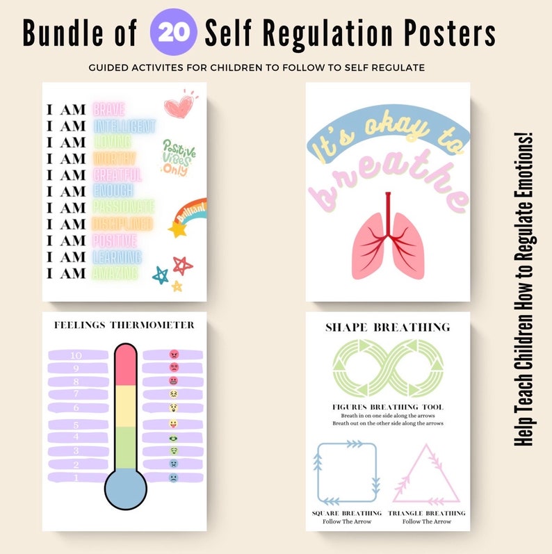 20 Printable Self Regulation Posters, Calming Corner Print, Emotional ... 20 Printable Self Regulation Posters, Calming Corner Print, Emotional ...
