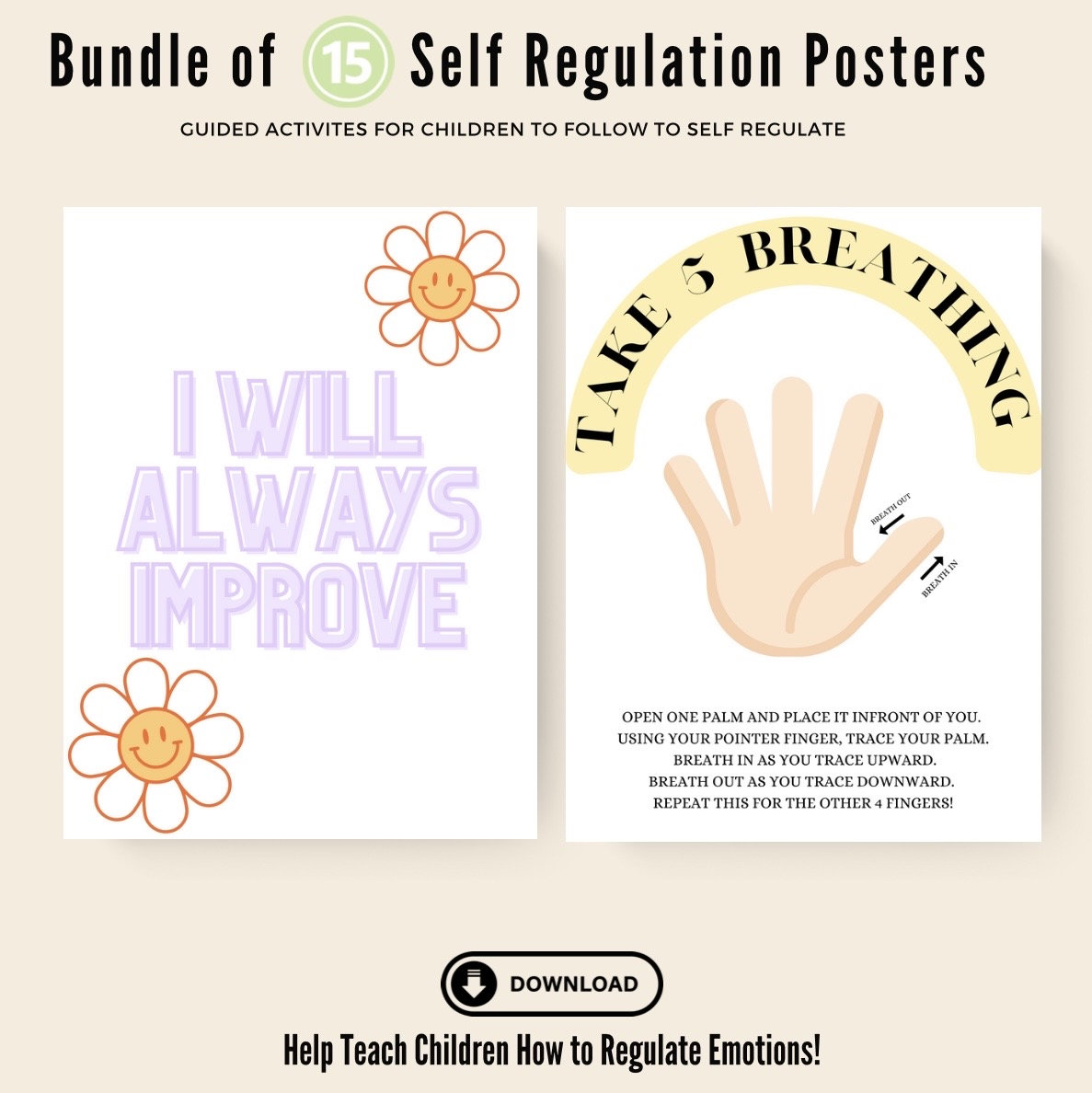 15 Printable Self Regulation Posters Calming Corner Tools - Etsy