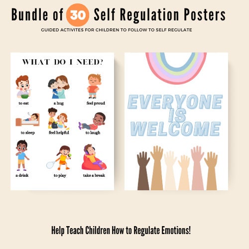 30 Printable Self Regulation Posters, Calm Corner Prints, Emotional ...