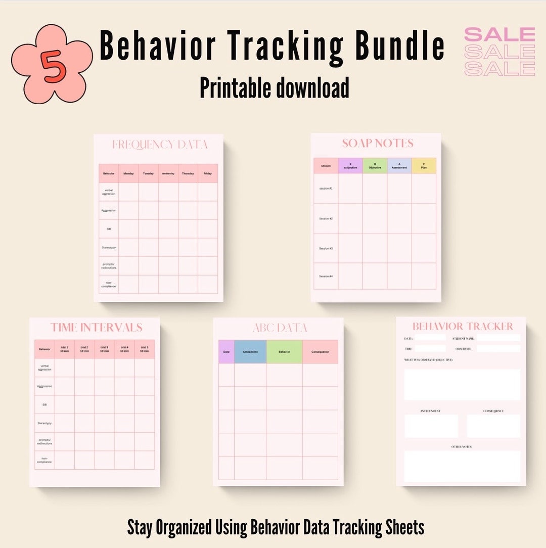 Printable Behavior Tracking for Kids, Bundle Planner, Communication ...