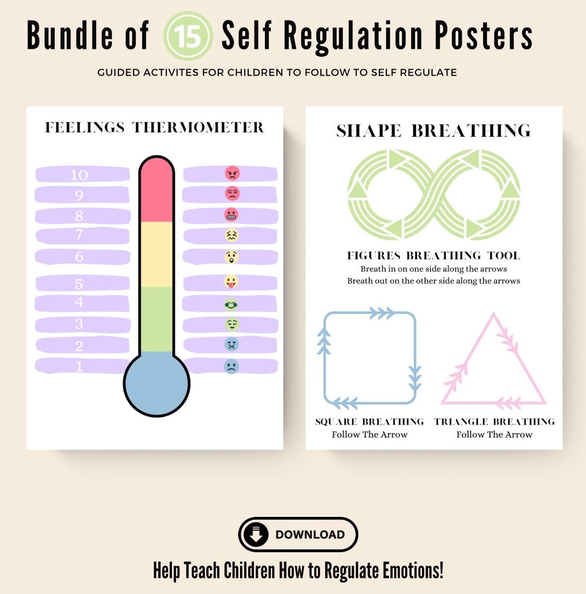 15 Printable Self Regulation Posters Calming Corner Tools - Etsy