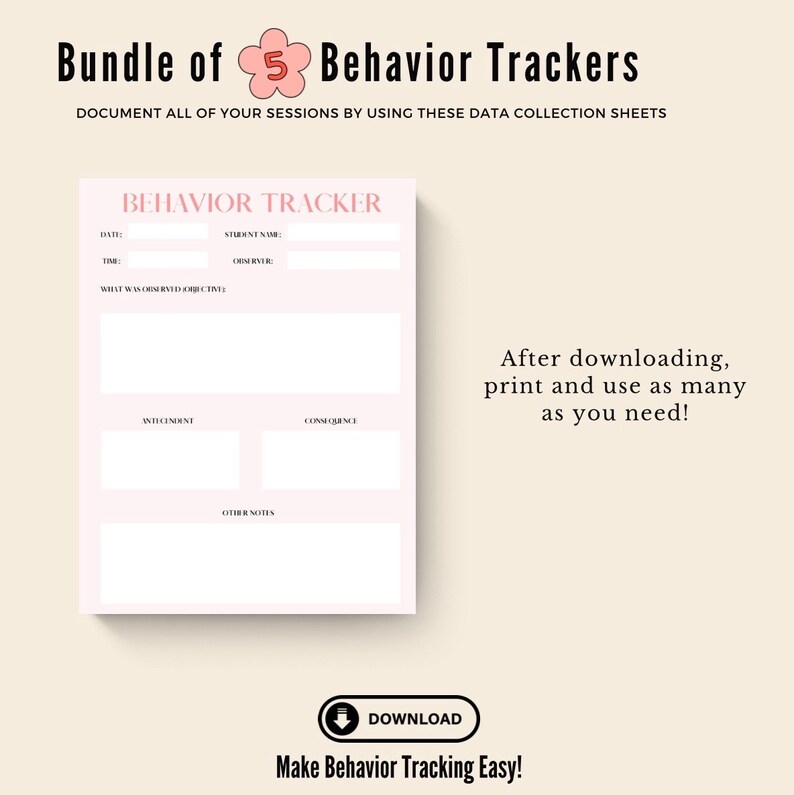 Printable Behavior Tracking for Kids, Bundle Planner, Communication ...