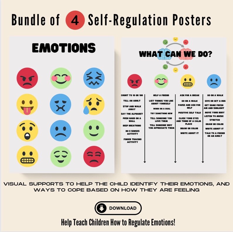 Carteles imprimibles de autorregulación, apoyo al comportamiento y ...