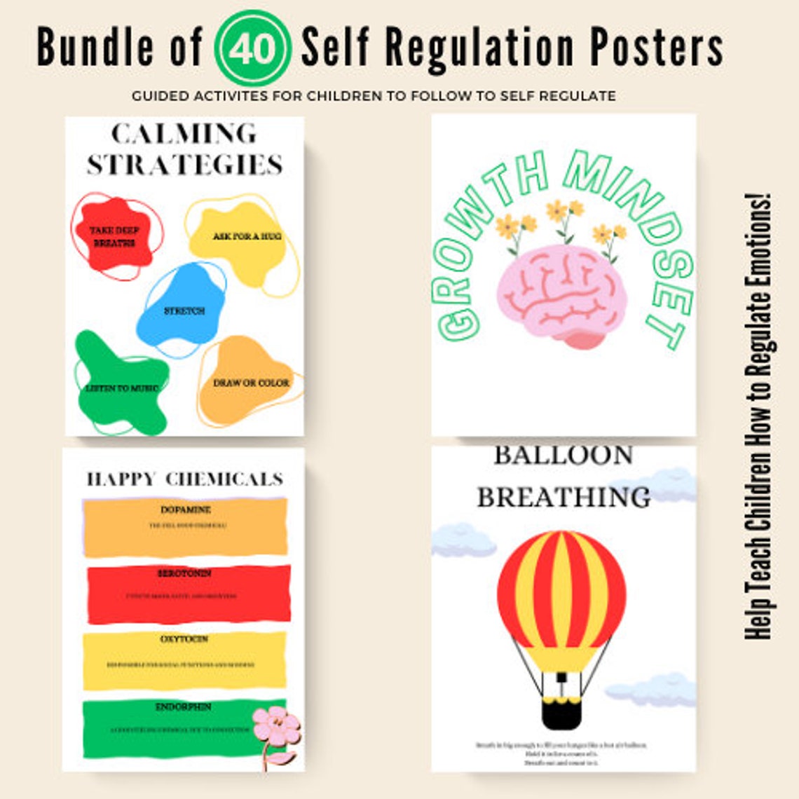 40 Printable Calm Down Corner Posters Sign Kit Calming Decor Print ...
