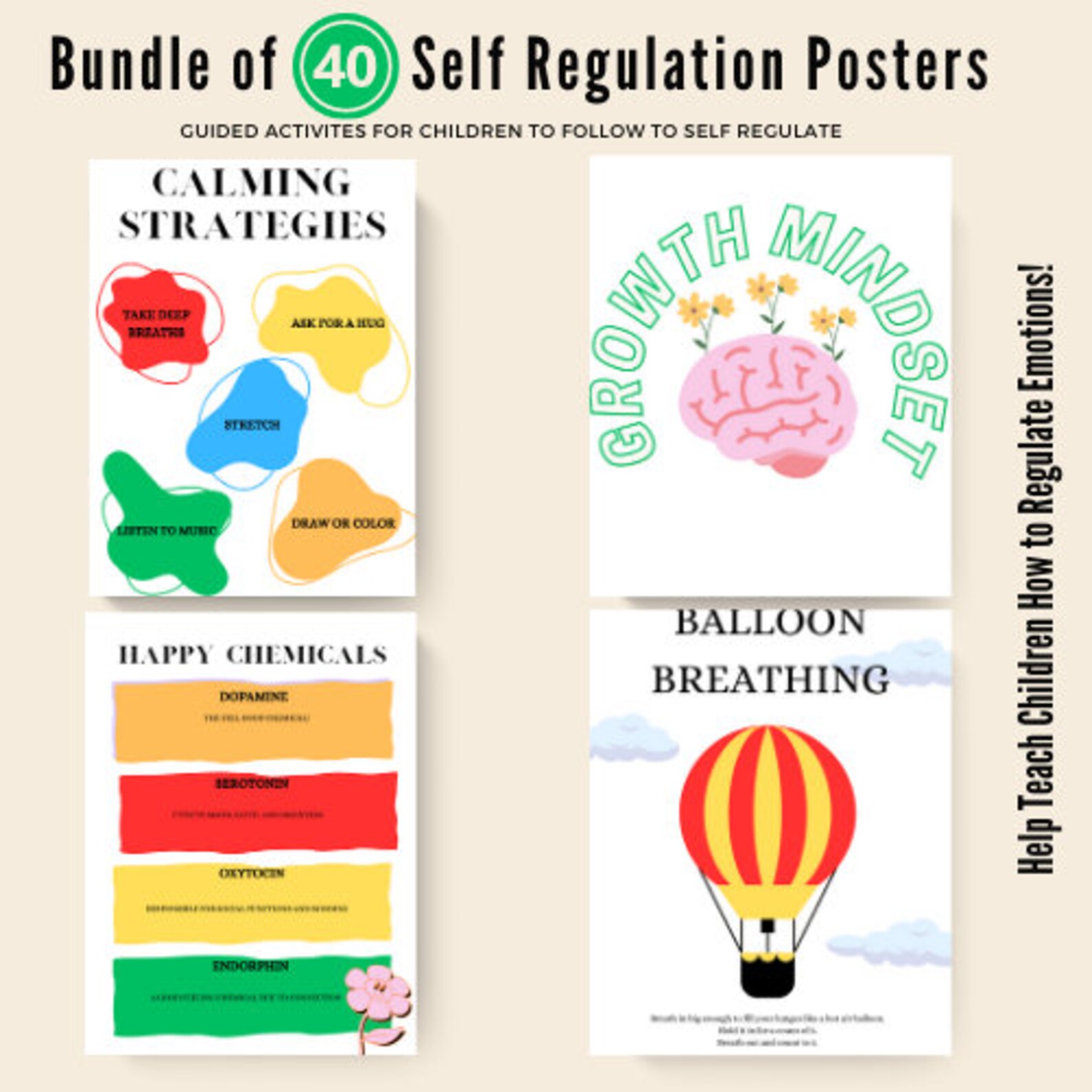 40 Printable Calm Down Corner Posters Sign Kit Calming Decor Print ...