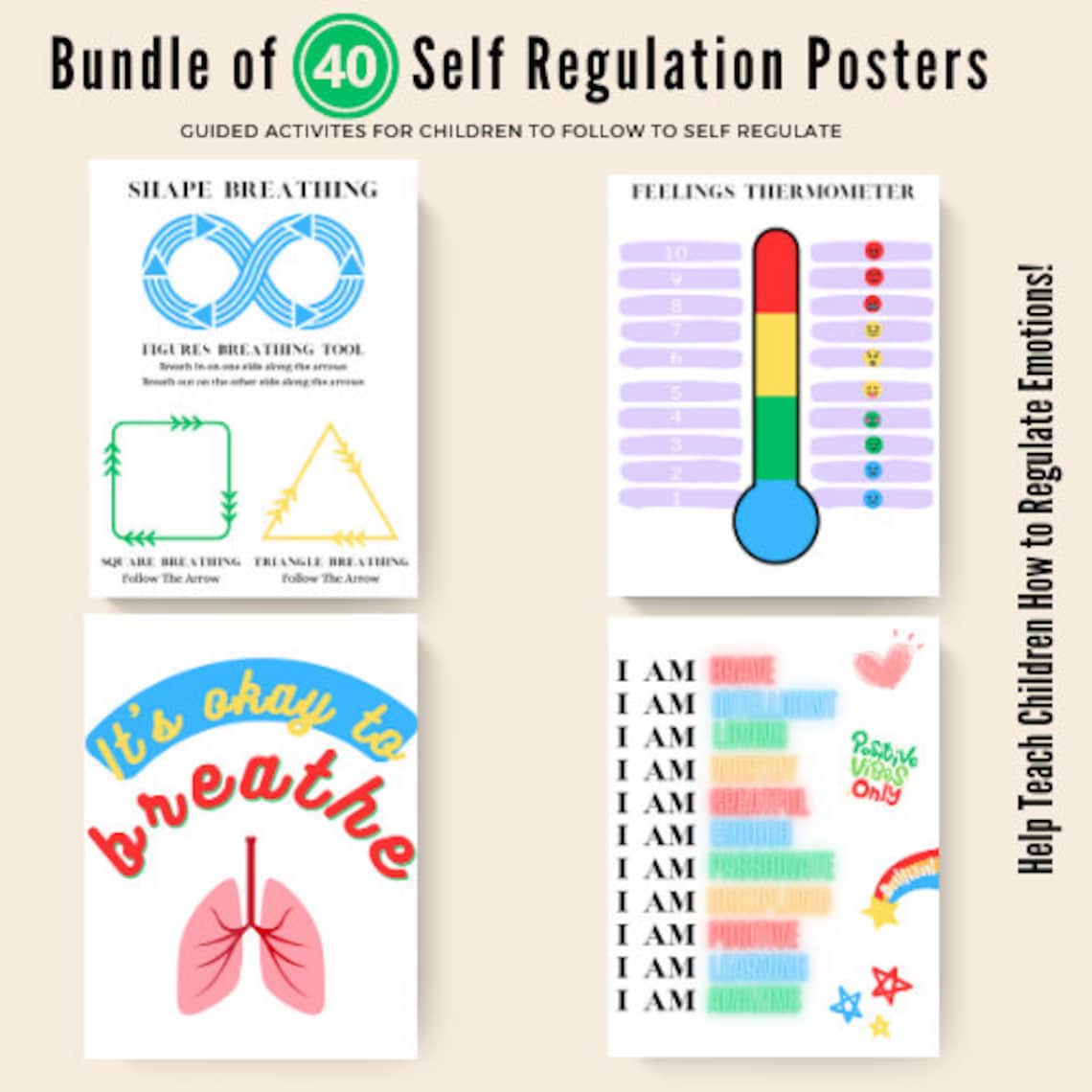 40 Printable Calm Down Corner Posters Sign Kit Calming Decor Print ...
