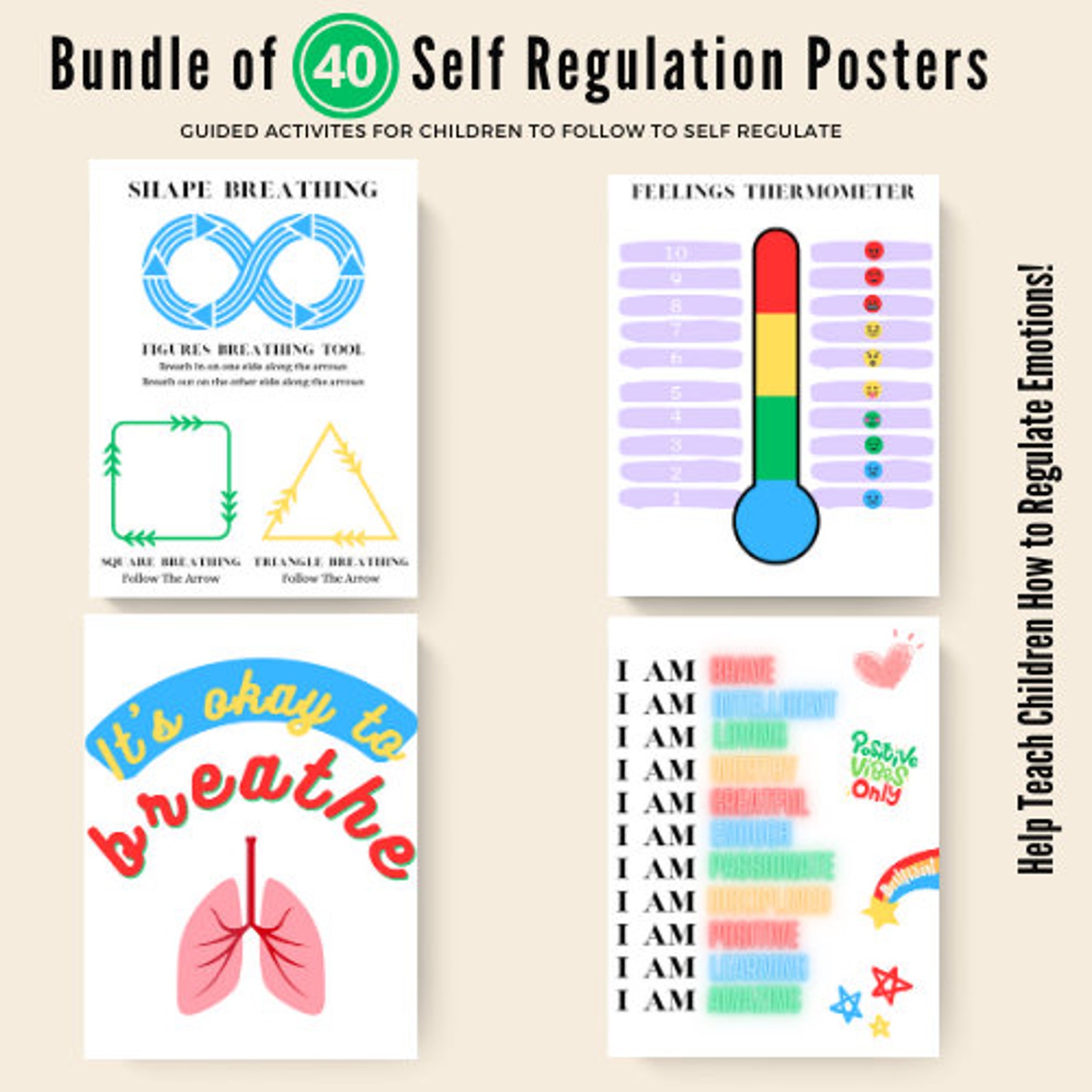 40 Printable Calm Down Corner Posters Sign Kit Calming Decor Print ...