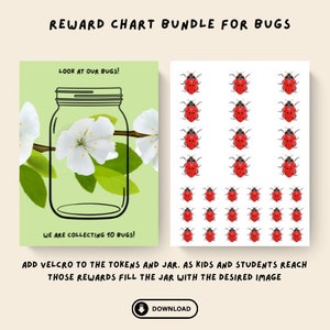 Printable Bugs Reward Chart for Kid Sticker Chart Positive Behavior ...