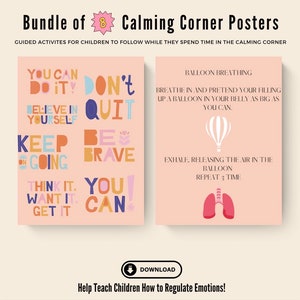 8 Bundle of Calm Corner Posters, Behavioral Support and Self Regulation ...