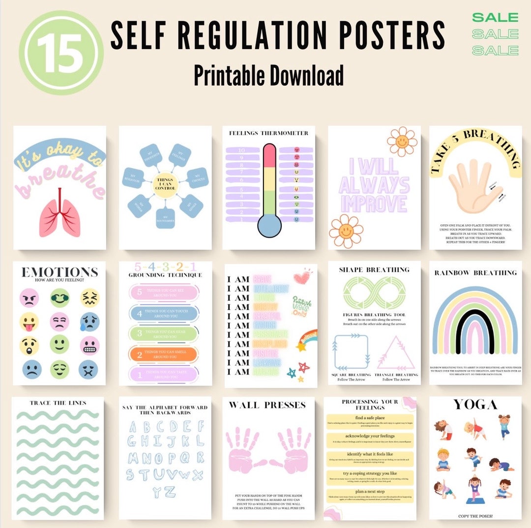 15 Printable Self Regulation Posters, Calming Corner Tools, Emotional ...