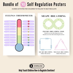 10 Printable Self Regulation Posters, Calming Corner Tools, Emotional ...