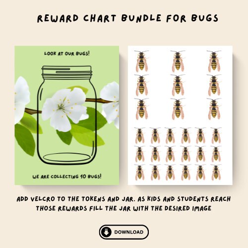 Printable Bugs Reward Chart for Kid Sticker Chart Positive Behavior ...