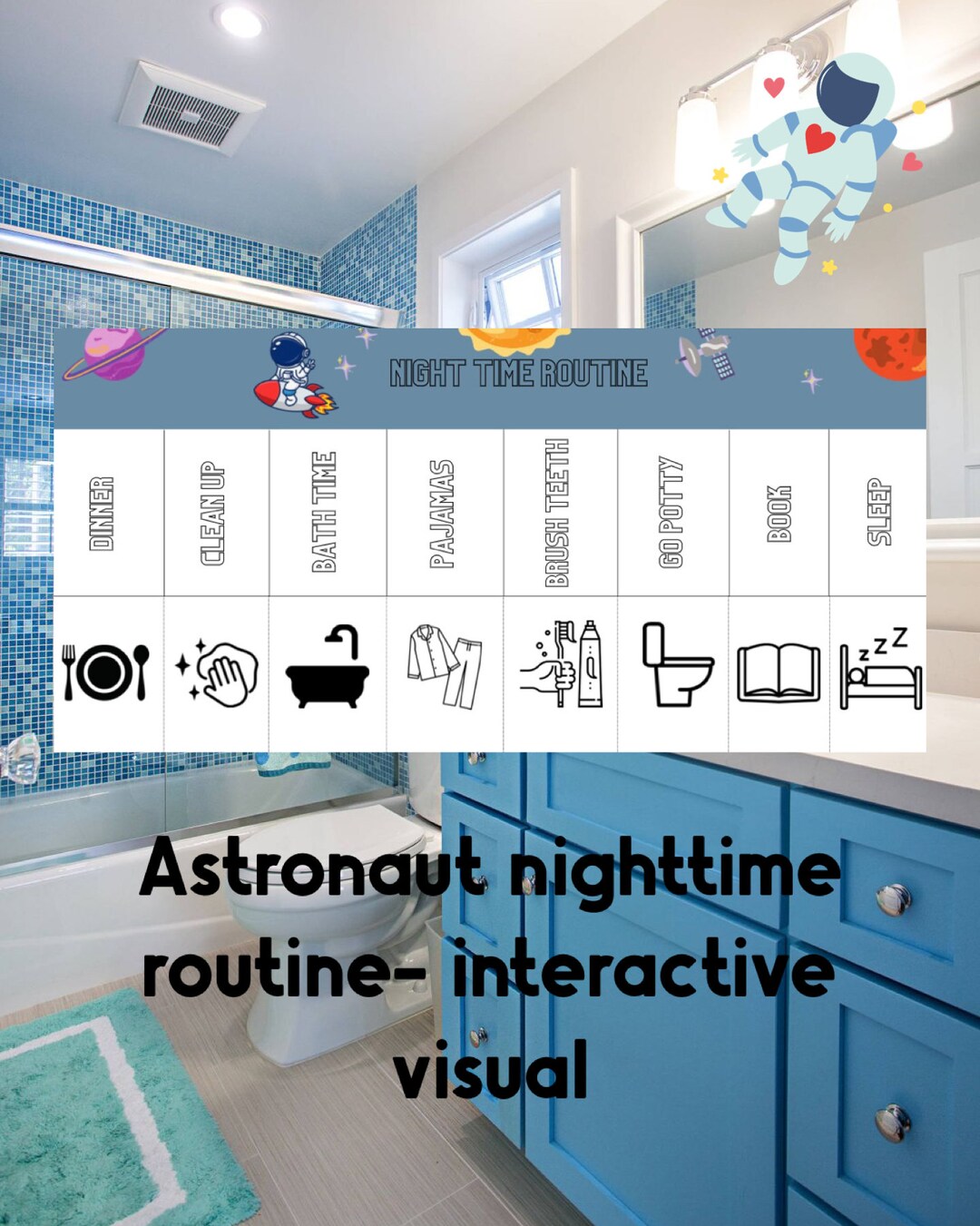 Astronaut Interactive Nighttime Routine Visual - Etsy