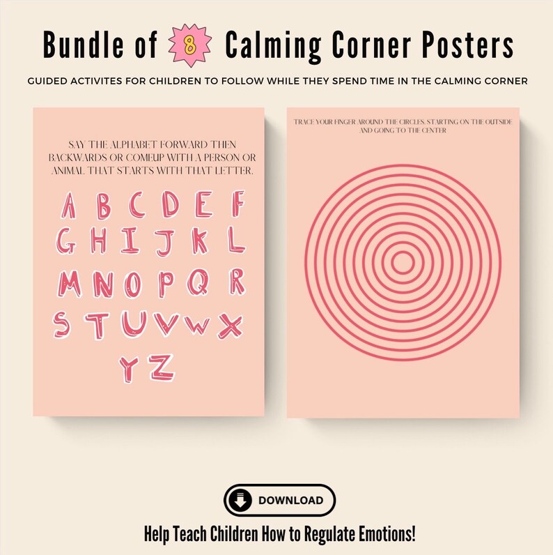 8 Bundle of Calm Corner Posters, Behavioral Support and Self Regulation ...