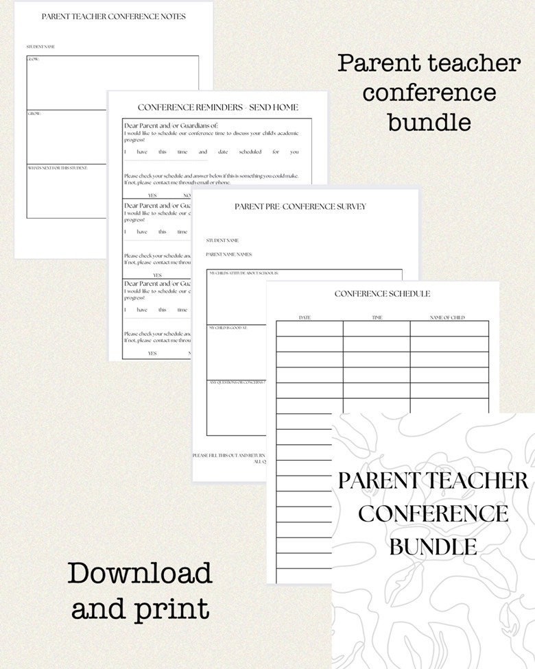 Parent Teacher Conference Bundle - Etsy
