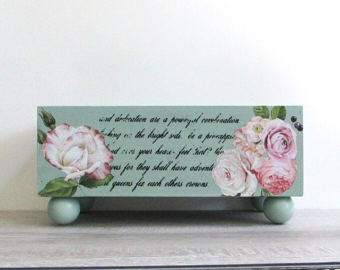 Vintage-inspired French Farmhouse Wooden Cedar Keepsake Box - Rustic ...