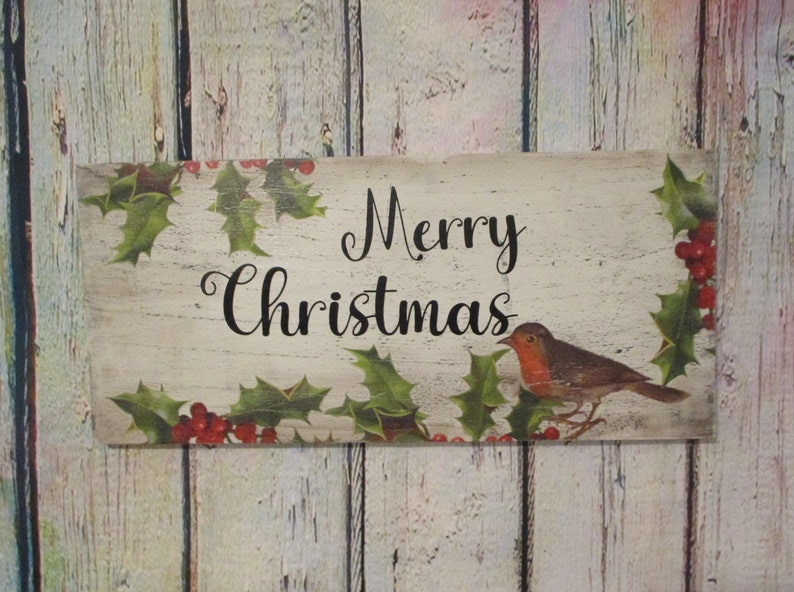 Merry Christmas Rustic Farmhouse Wood Sign Christmas Sign - Etsy