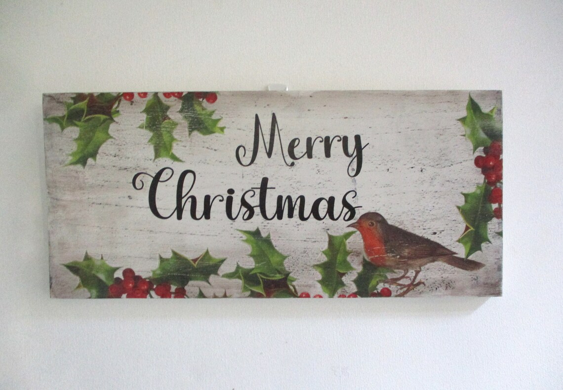 Merry Christmas Rustic Farmhouse Wood Sign Christmas Sign - Etsy