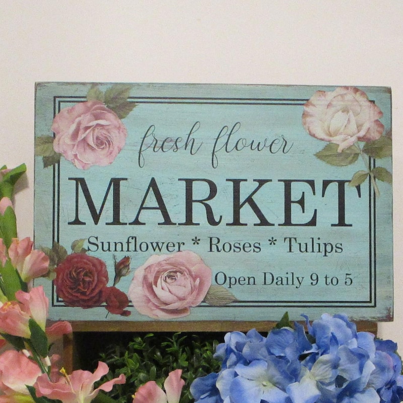 Fresh Flower Market Sign - Etsy