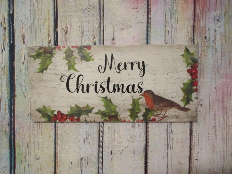 Merry Christmas Rustic Farmhouse Wood Sign Christmas Sign - Etsy