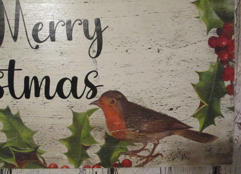 Merry Christmas Rustic Farmhouse Wood Sign Christmas Sign - Etsy