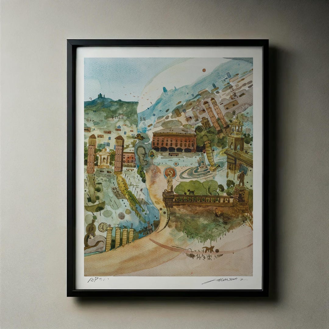 10 WORKS Prints Pack, Plaza España Print, Self-portrait, Illustration ...