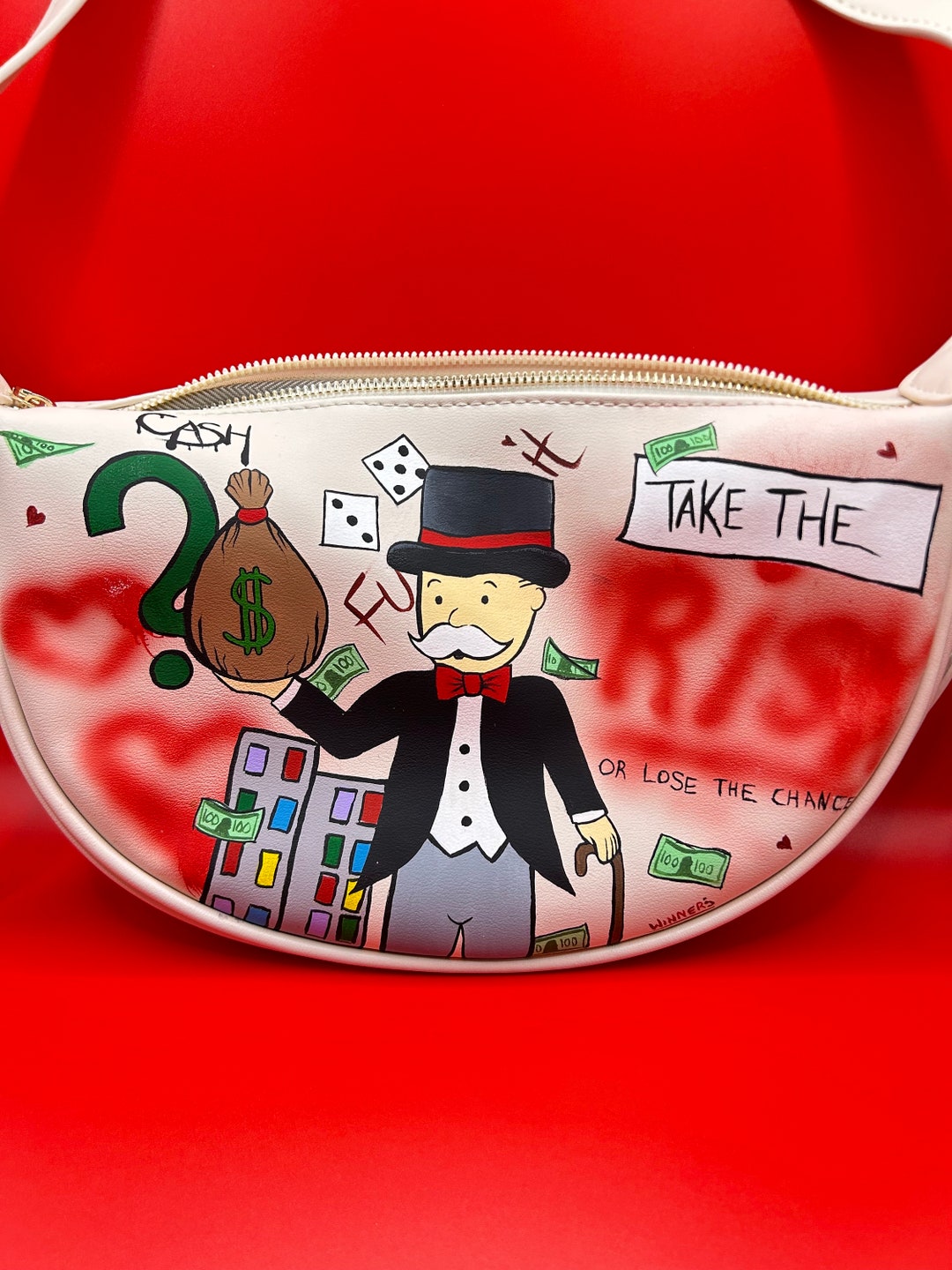 Monopoly Man Custom Hand Bag | Women’s Fashion, Cute Stylish Money Hand ...
