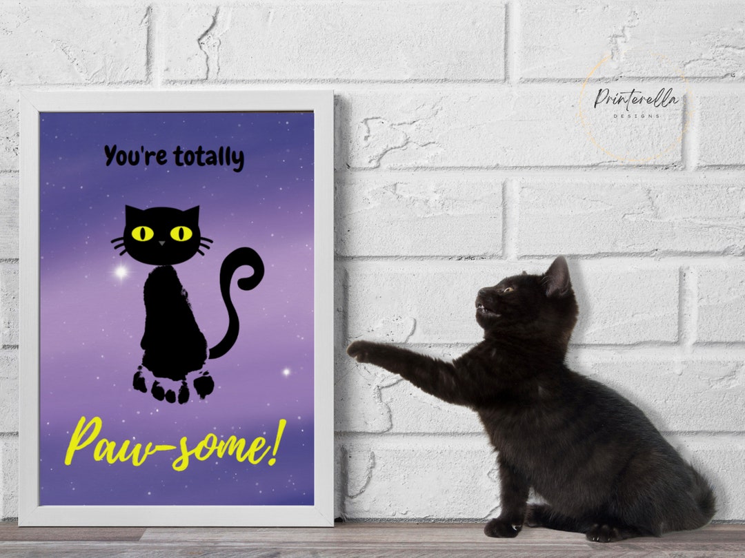 Lucky Black Cat Friday 13th Baby's Handprint Footprint Art Gift Baby ...