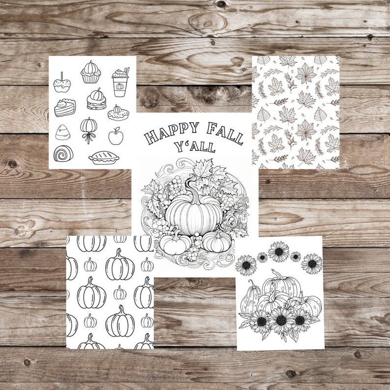 Happy Fall Y'all Coloring Page Bundle Cute, Festive, Fun - Etsy