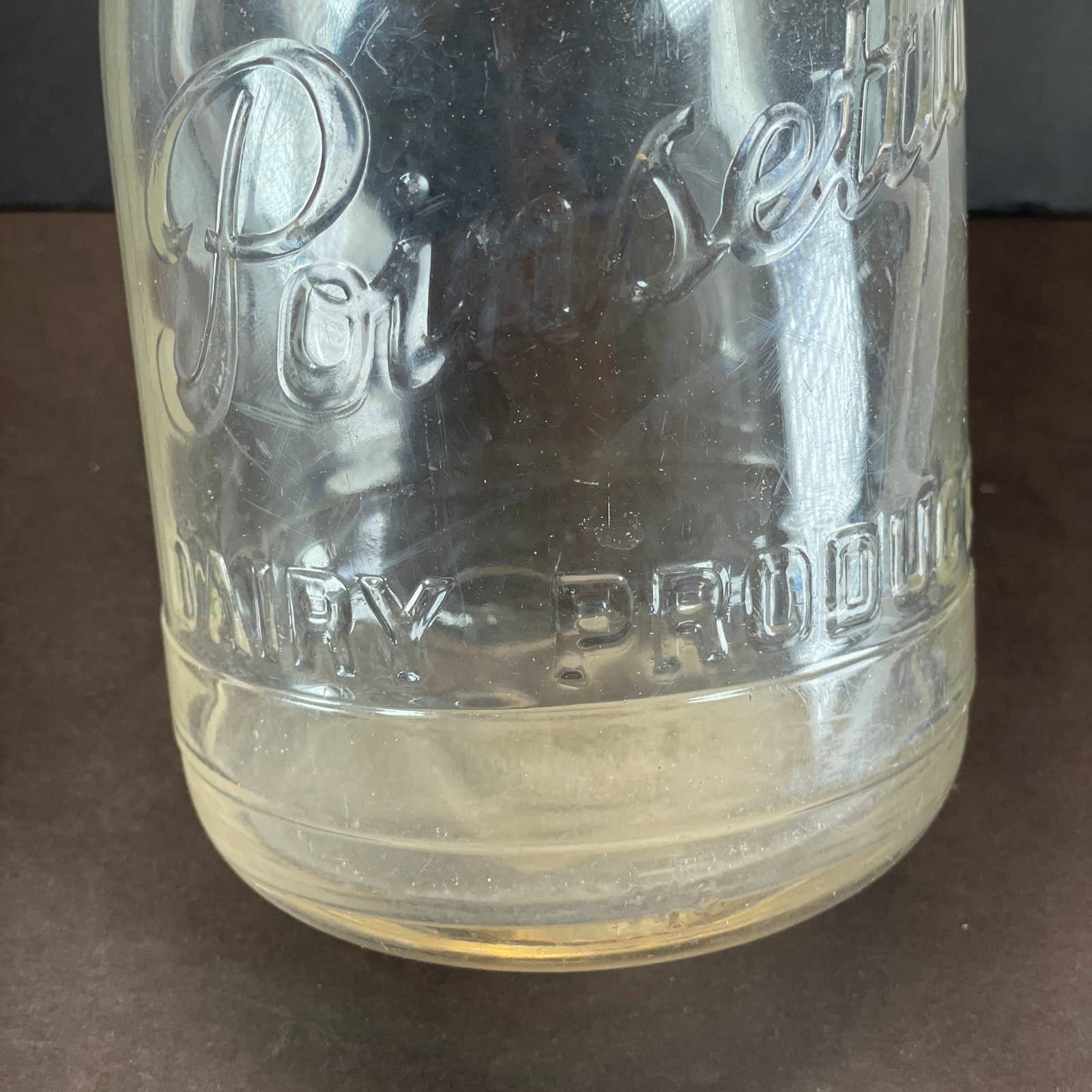 Vintage Poinsettia One Quart Clear Glass Milk Bottle Dairy Tampa ...