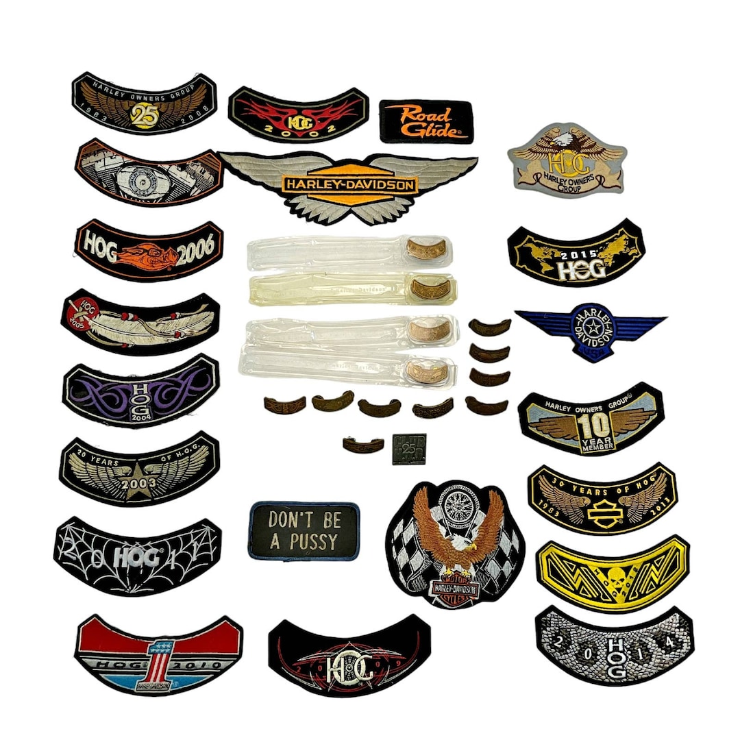 Harley Davidson HOG Lot 35 Pins Patches 2002-2015 Owners Group & Extras ...