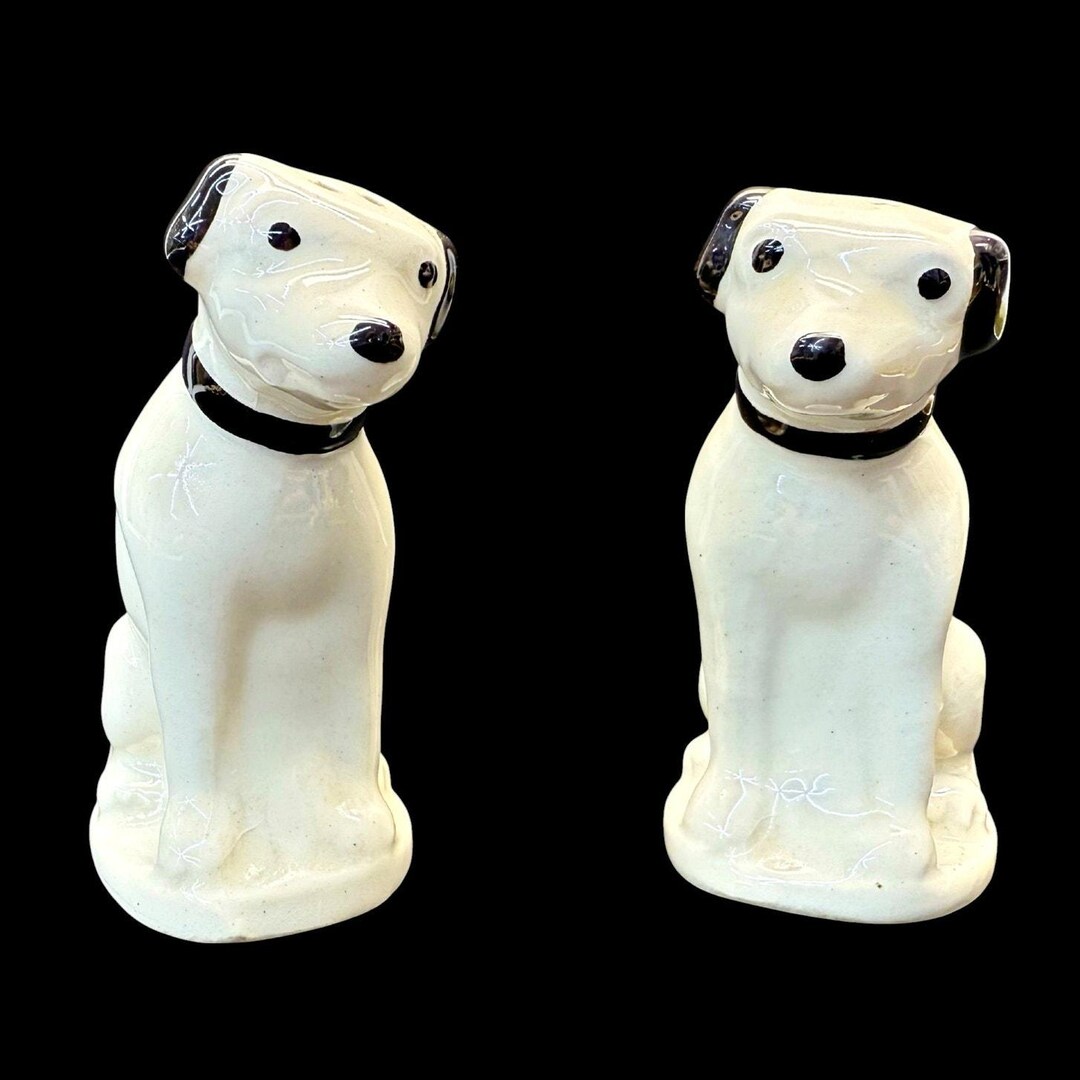 Vintage RCA Victor Nipper Brown & White Dog Salt and Pepper Shakers Set ...