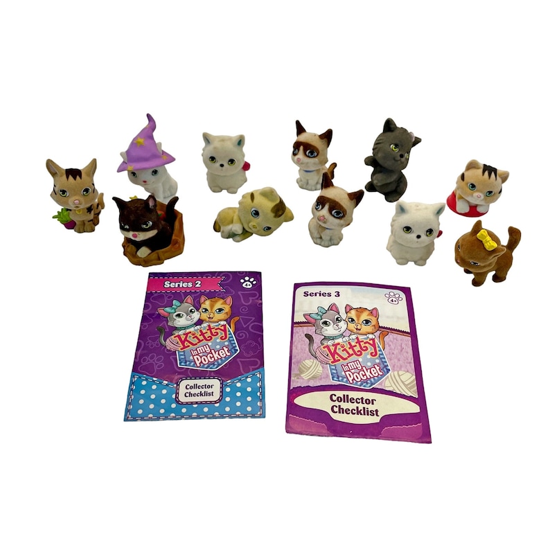 Vintage 1990s Kitten in My Pocket Lot 11 Flocked Fuzzy Cats W ...