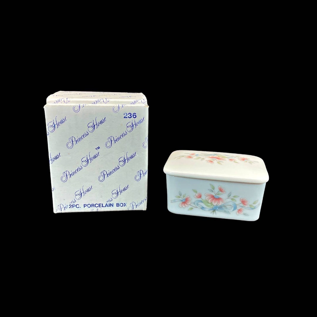 Princess House Porcelain Trinket Box 236 Flowers Design New in Box ...