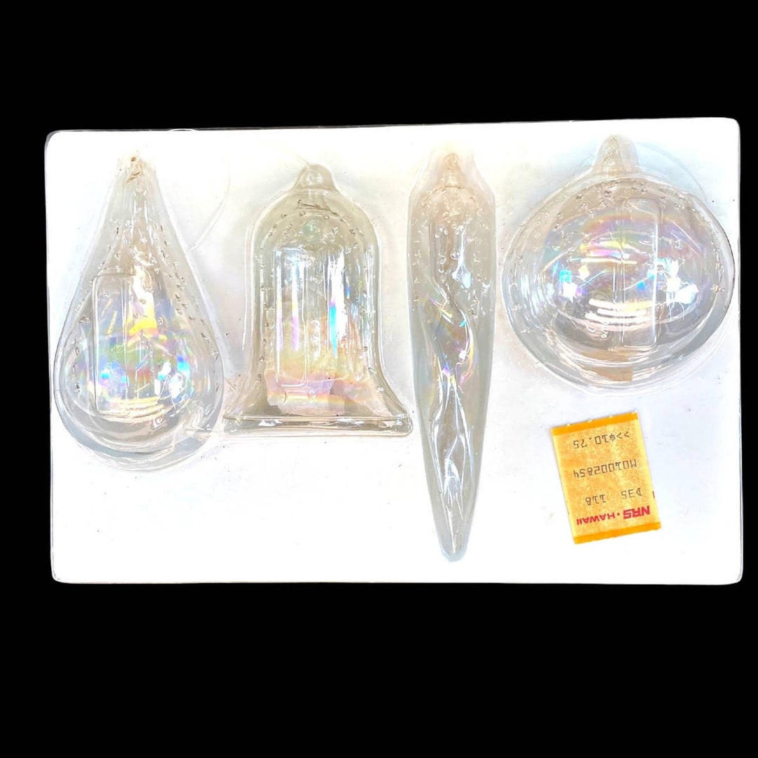 Vintage Silvestri Clear Glass Hand Blown Set 4 Christmas Ornaments - Etsy
